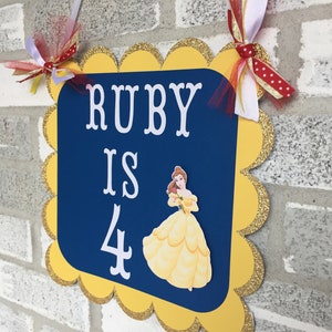 Belle Door Sign, Beauty and the Beast Sign, Belle Birthday Decorations ...