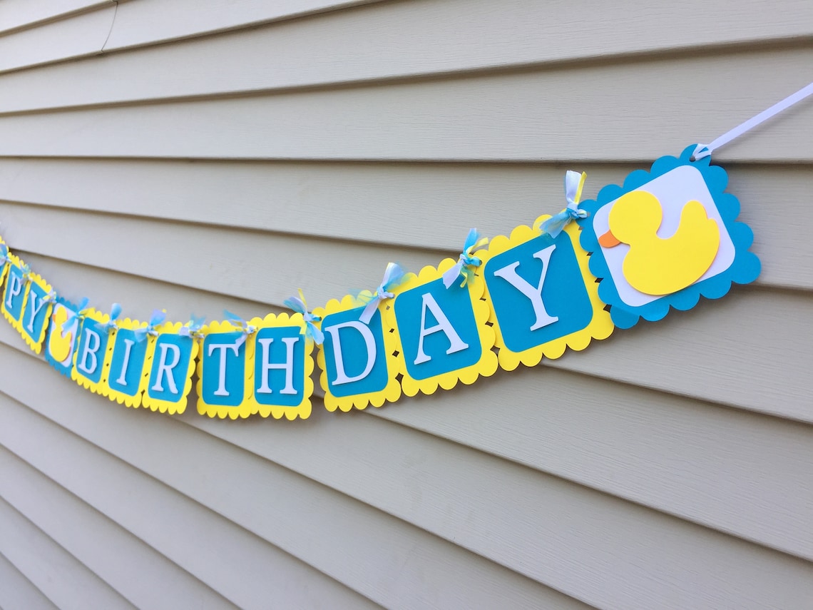 Rubber Ducky Happy Birthday Banner Ducky Birthday Banner - Etsy