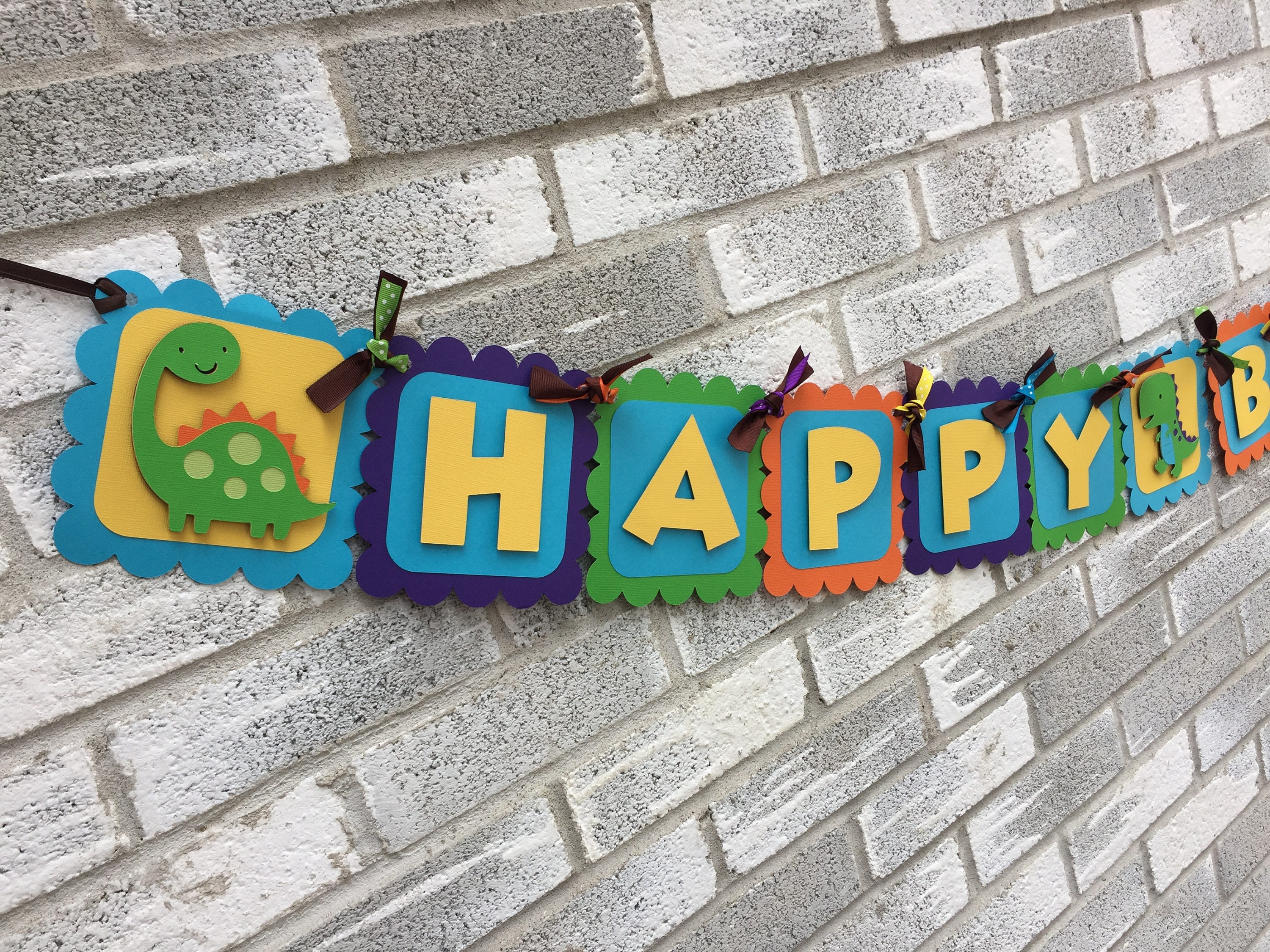 Dinosaur Birthday Banner Dinosaur Banner Dino Birthday | Etsy