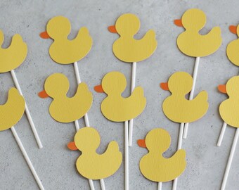 Rubber Ducky in Bubbles Cupcake Toppers, Rubber Duck Cupcake Toppers - Etsy