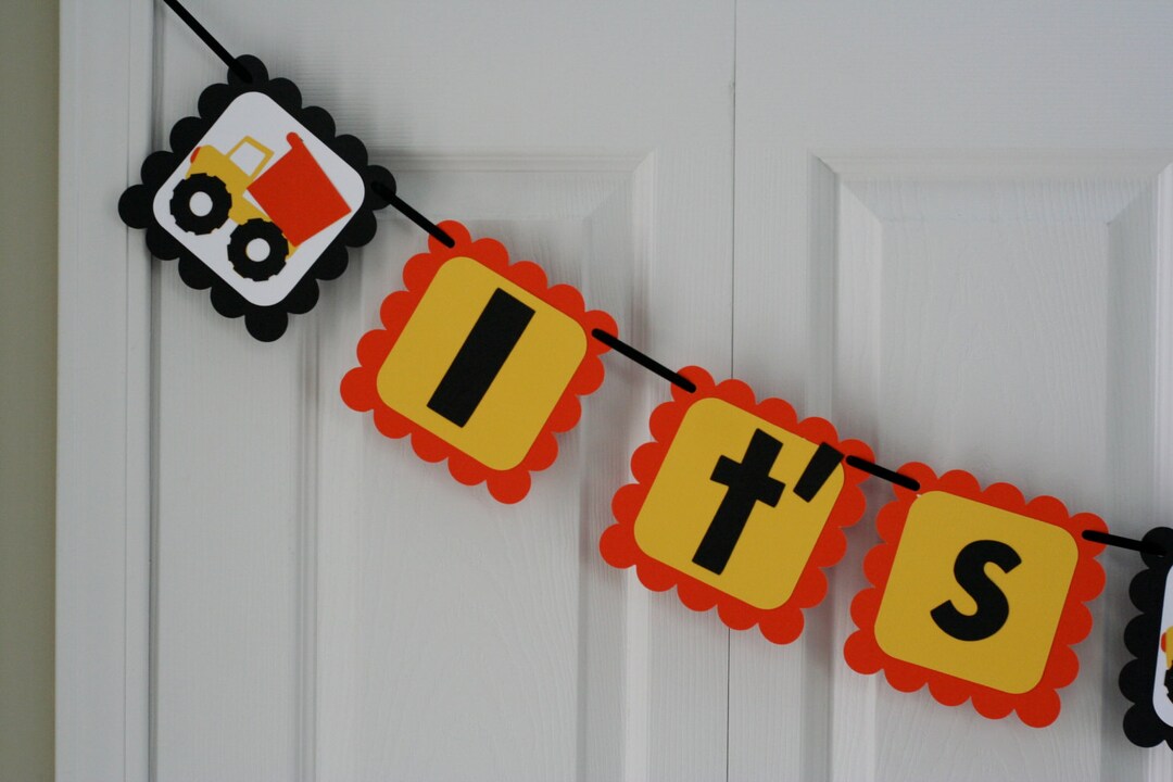 Construction Its a Boy Banner, Construction Baby Shower Banner, Dump ...