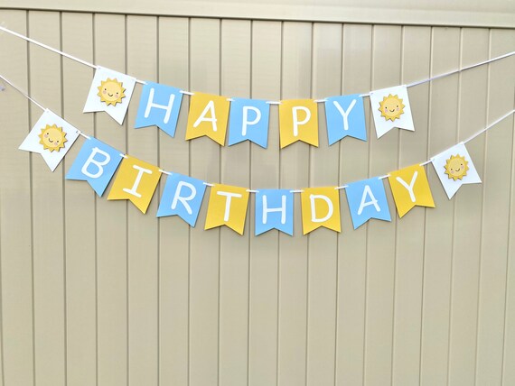 Sunshine Banner, Happy Birthday Banner, Sunshine Birthday Banner ...
