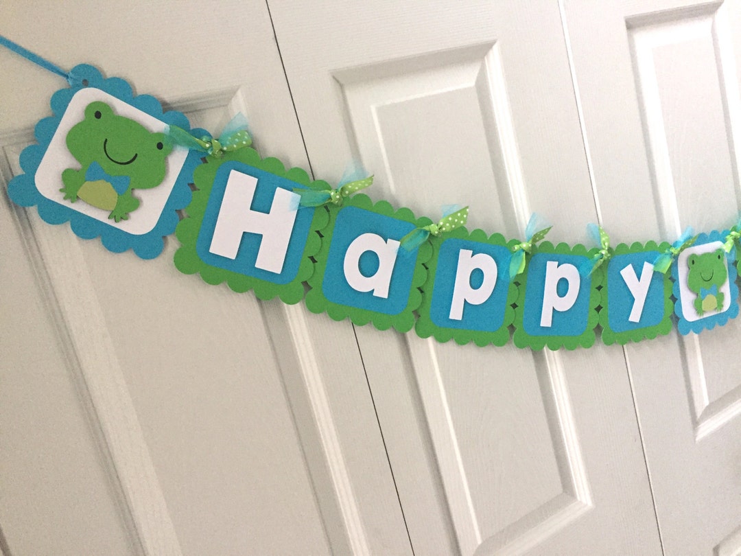 Frog Banner, Frog Birthday Banner, Frog Happy Birthday Banner, Frog ...