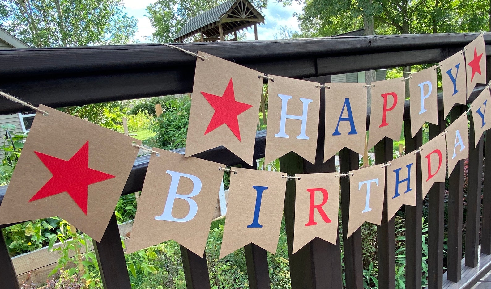 Red White and Blue Birthday Banner Patriotic Birthday Fourth | Etsy
