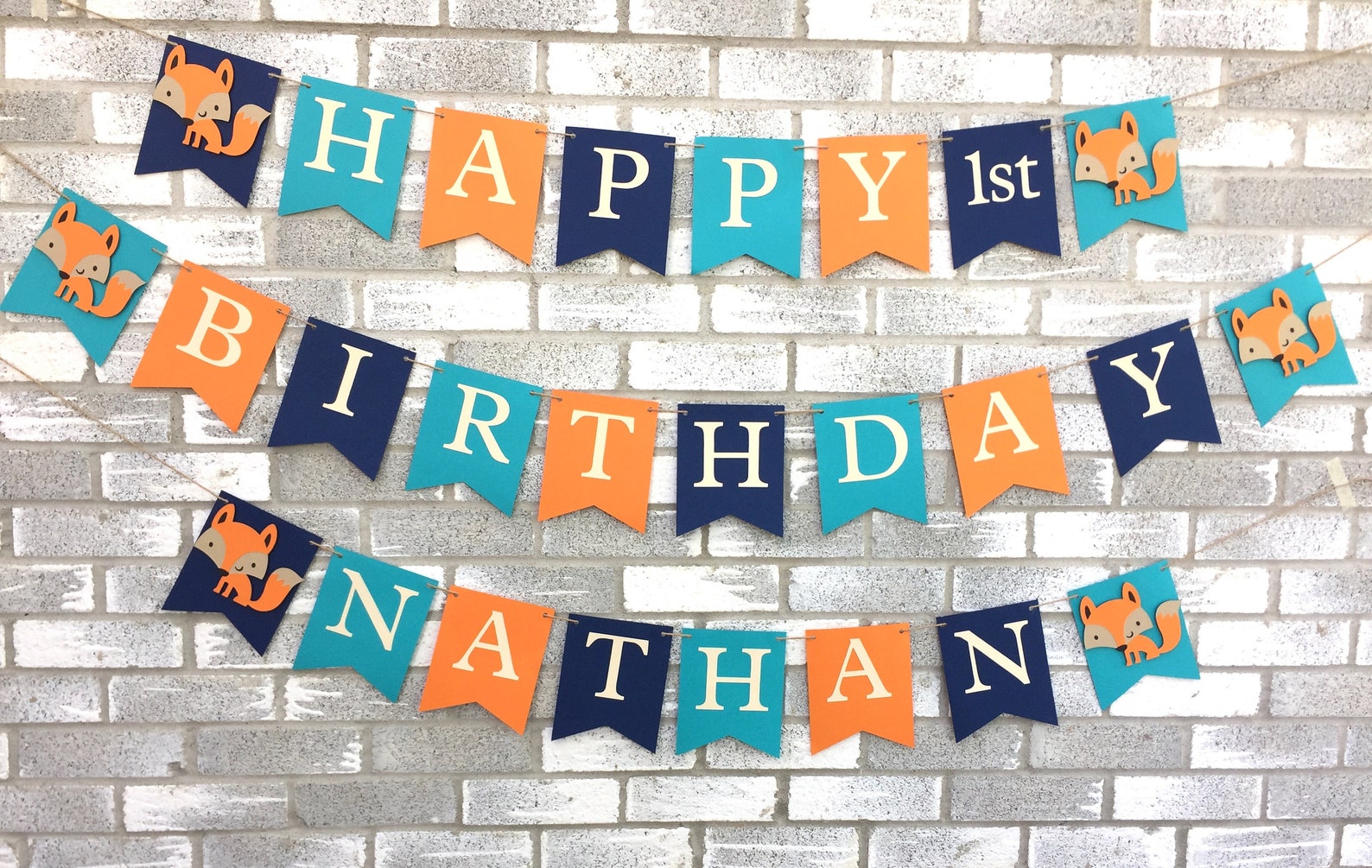 Woodland Birthday Banner Fox Banner Woodland Birthday - Etsy