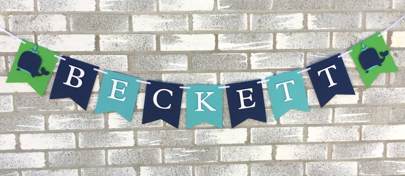 Whale Name Banner, Whale Banner, Whale First Birthday, Under the Sea ...