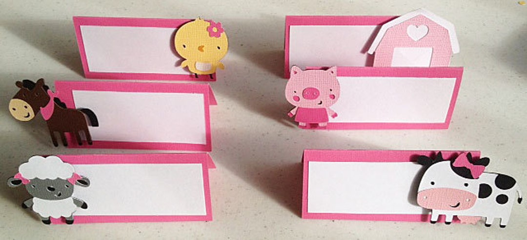 12 Girl Farm Animal Placecards/food Table Cards Farm Decor - Etsy