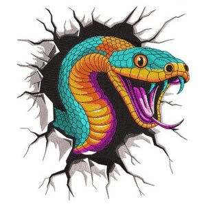 Snake Embroidery Design, Machine Embroidery File, Digital Embroidery ...
