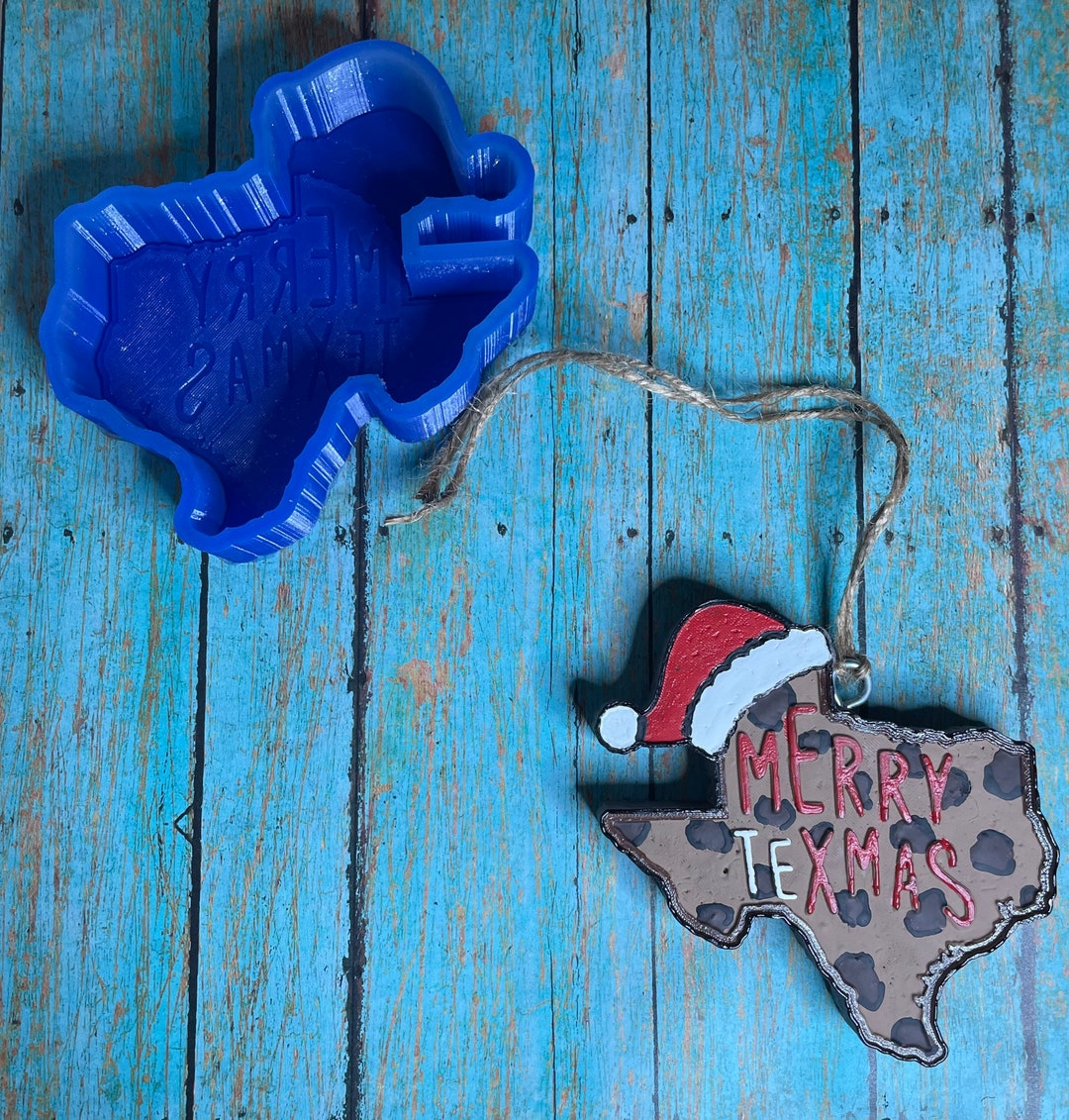 Merry Texmas With Santa Hat Freshie Mold - Etsy