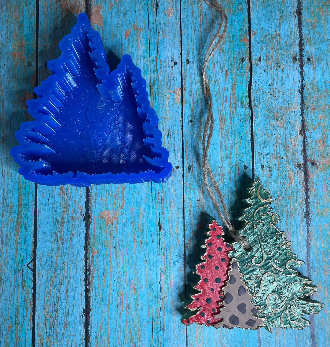 Leather Tooled Christmas Tree Grouping Freshie Mold - Etsy