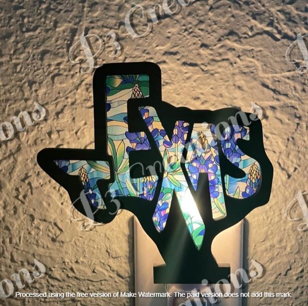 Texas Night Light With Texas-laser Cut Night Light (digital File Only ...