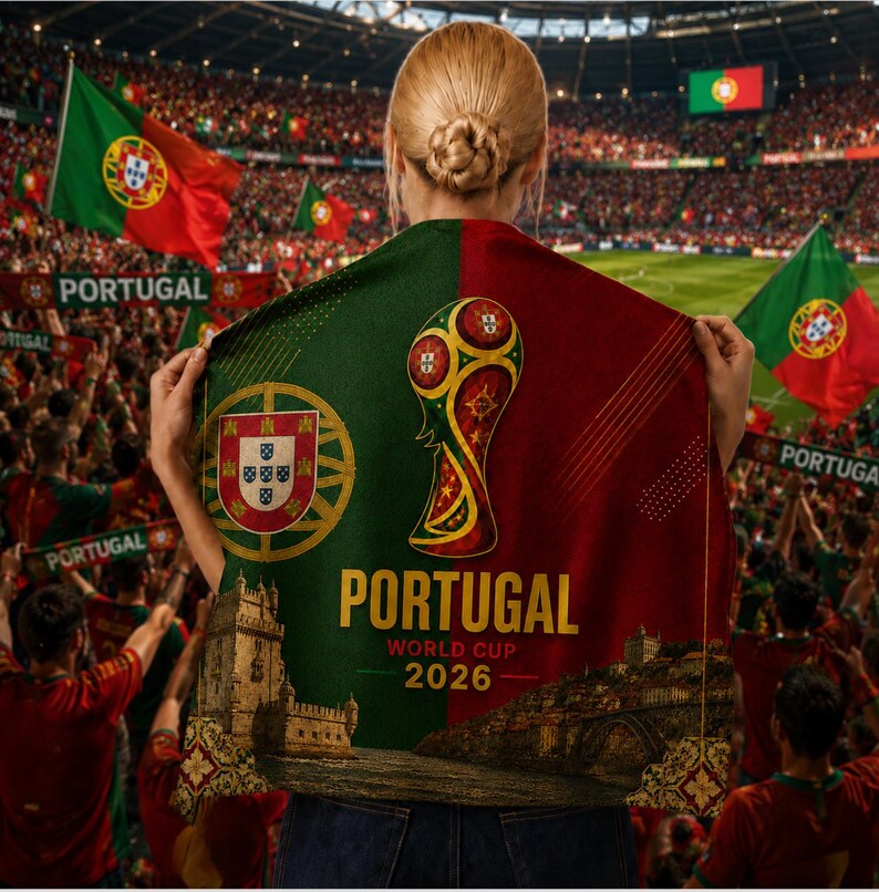World Cup 2026 Portugal Fan Scarf, Portugal Flag Satin Bandana, Soccer ...