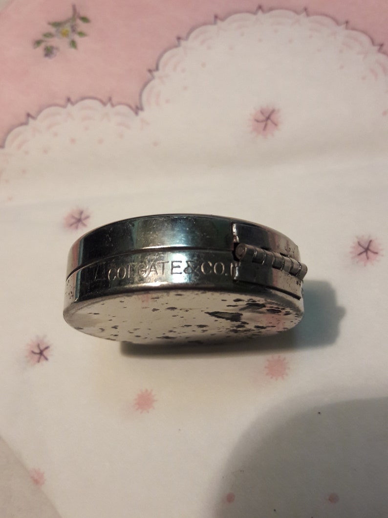 Vintage Colgate Compact Blush Container Silvertone Metal and - Etsy