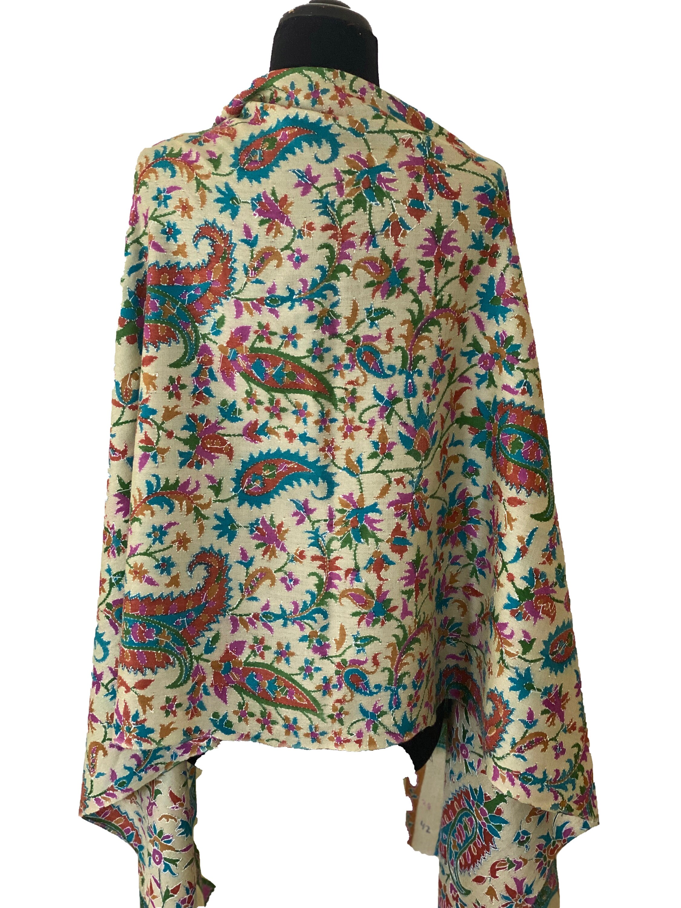 Cashmere Pashmina Weave Paisley Floral Kani Embroidery Wrap for Her ...