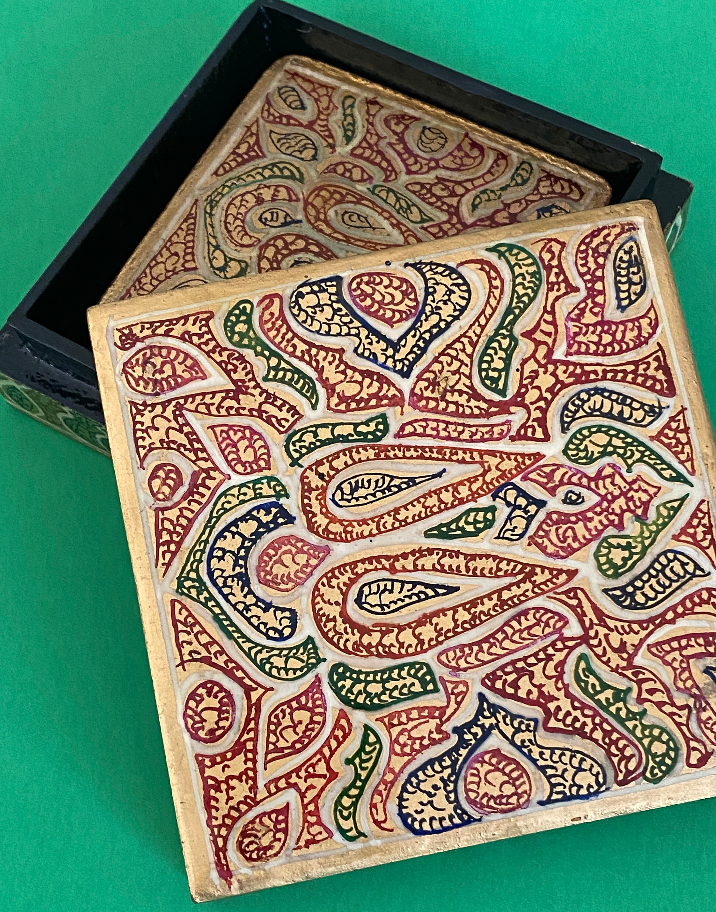 Bohemian Decor Indian Folk Art Coaster Set Gifts for House - Etsy