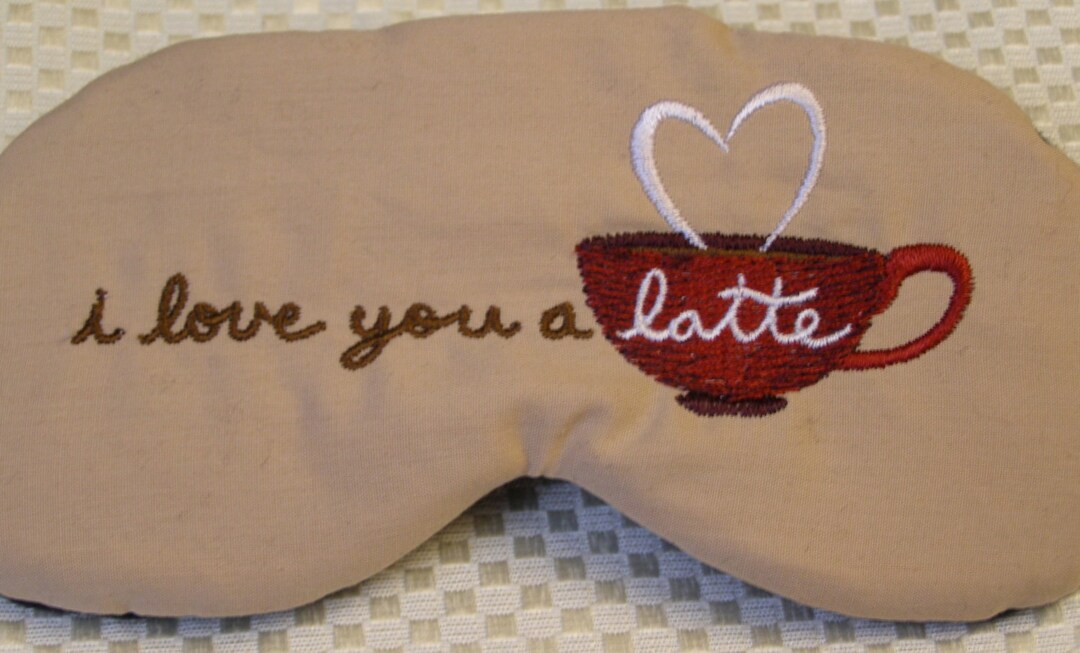 Coffee, Latte, Embroidered Eye Mask, Slumber Mask, Sleep Mask ...