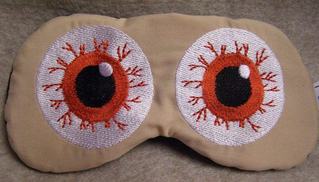 Bloodshot Eyes Embroidered Sleep Mask, Bloodshot Eyes Embroidered Eye ...