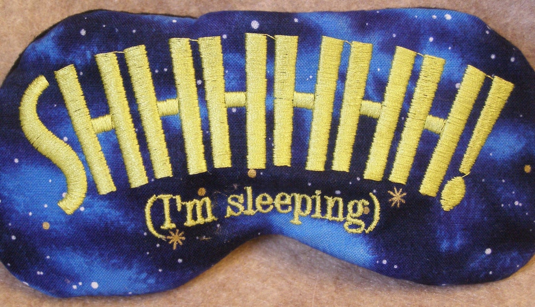 Shhh, Embroidered Mask, Embroidered Sleep Mask, Embroidered Eye Mask ...