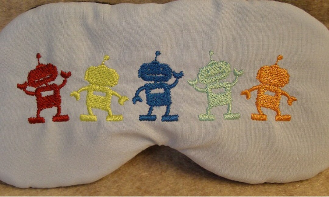 Embroidered Eye Mask, Robots, Sleeping, Cute Sleep Mask for Kids ...