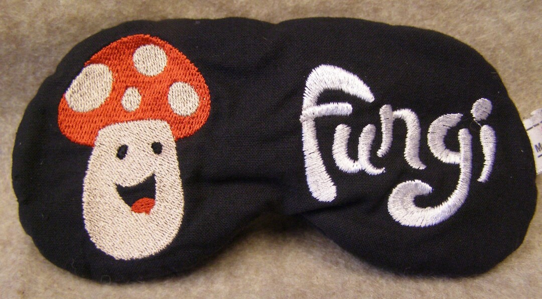 Embroidered Mushroom Sleep Mask: Fungi Design, Handmade - Etsy