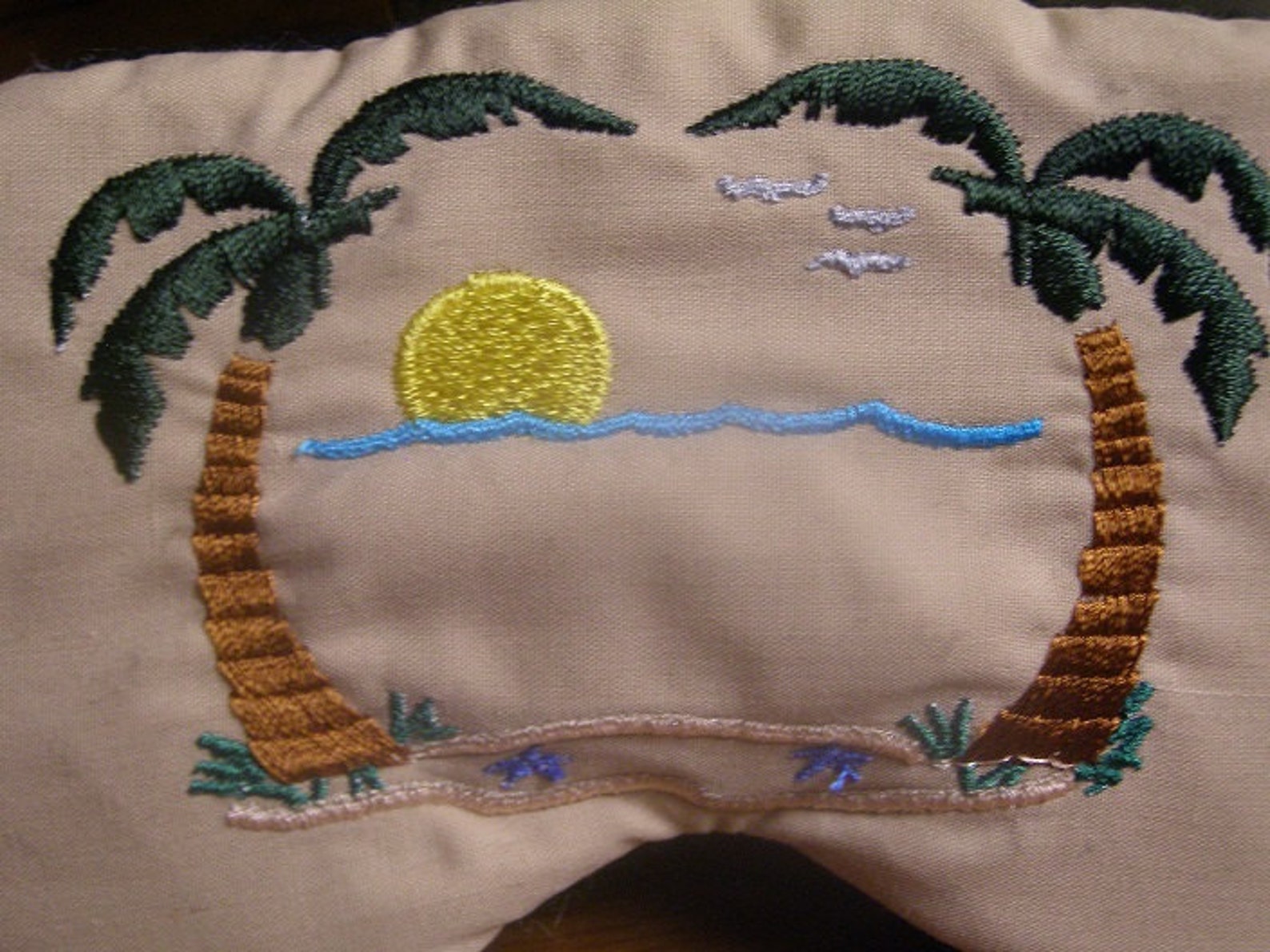 Tropical Beach Embroidered Eye Mask, Tropical Beach Embroidered Sleep ...