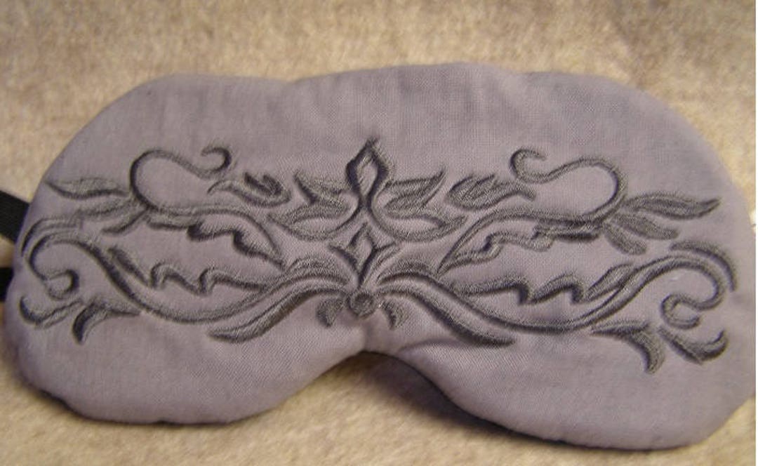 Embroidered Sleep Mask: Damask Design, Cotton Flannel Back - Etsy