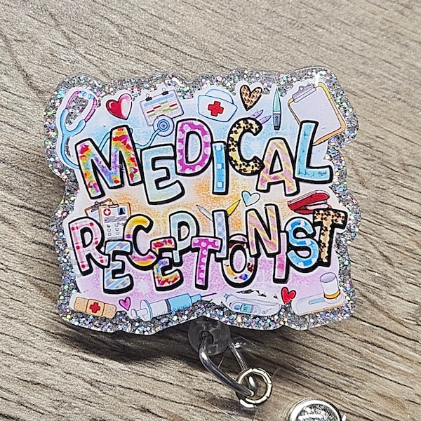 Badge Reels Medical Receptionist - Etsy