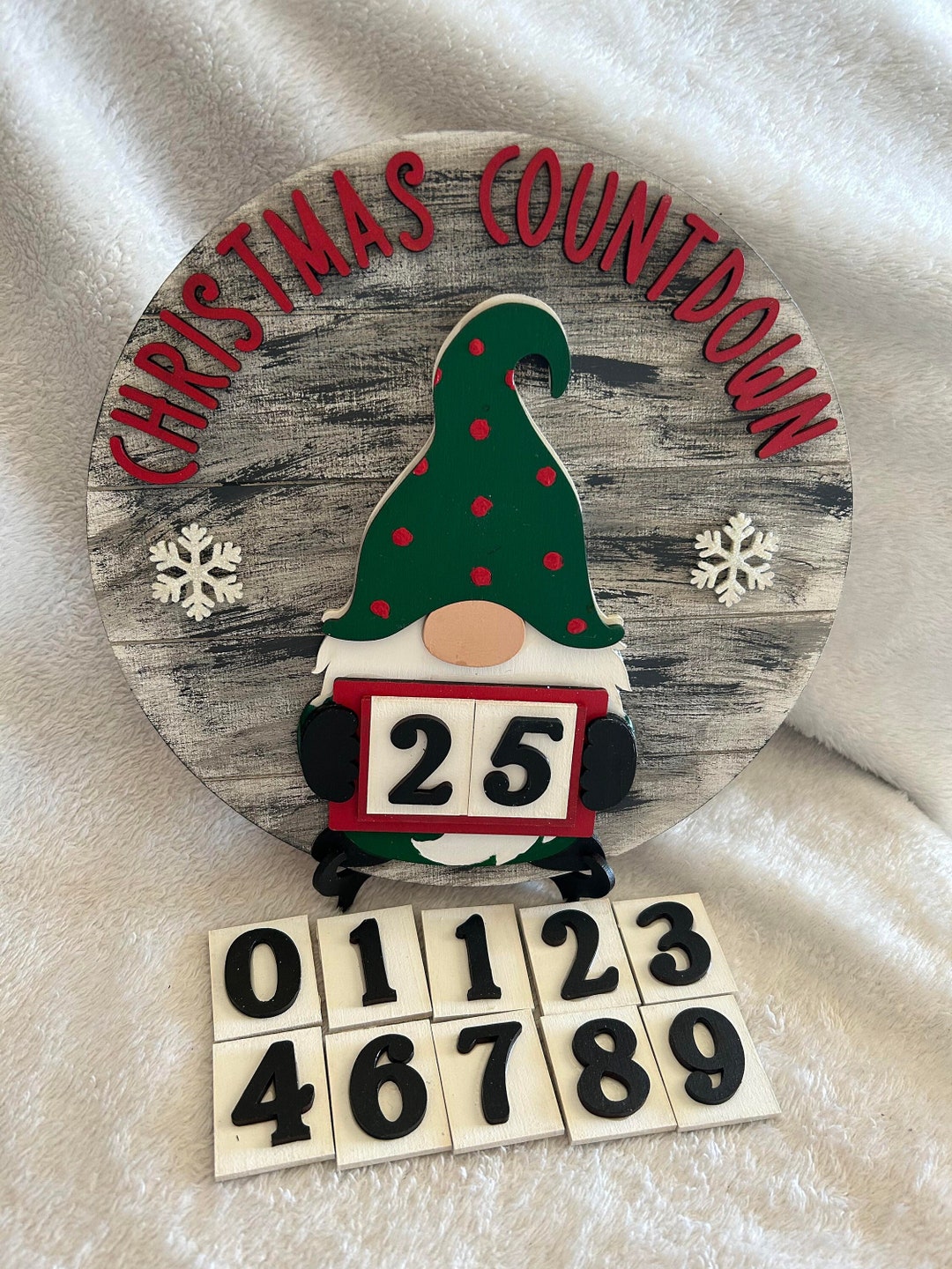 DIY Gnome Christmas Countdown Paint Kit, Holiday Decor, Winter, Painting, Paint Party, Wood ...