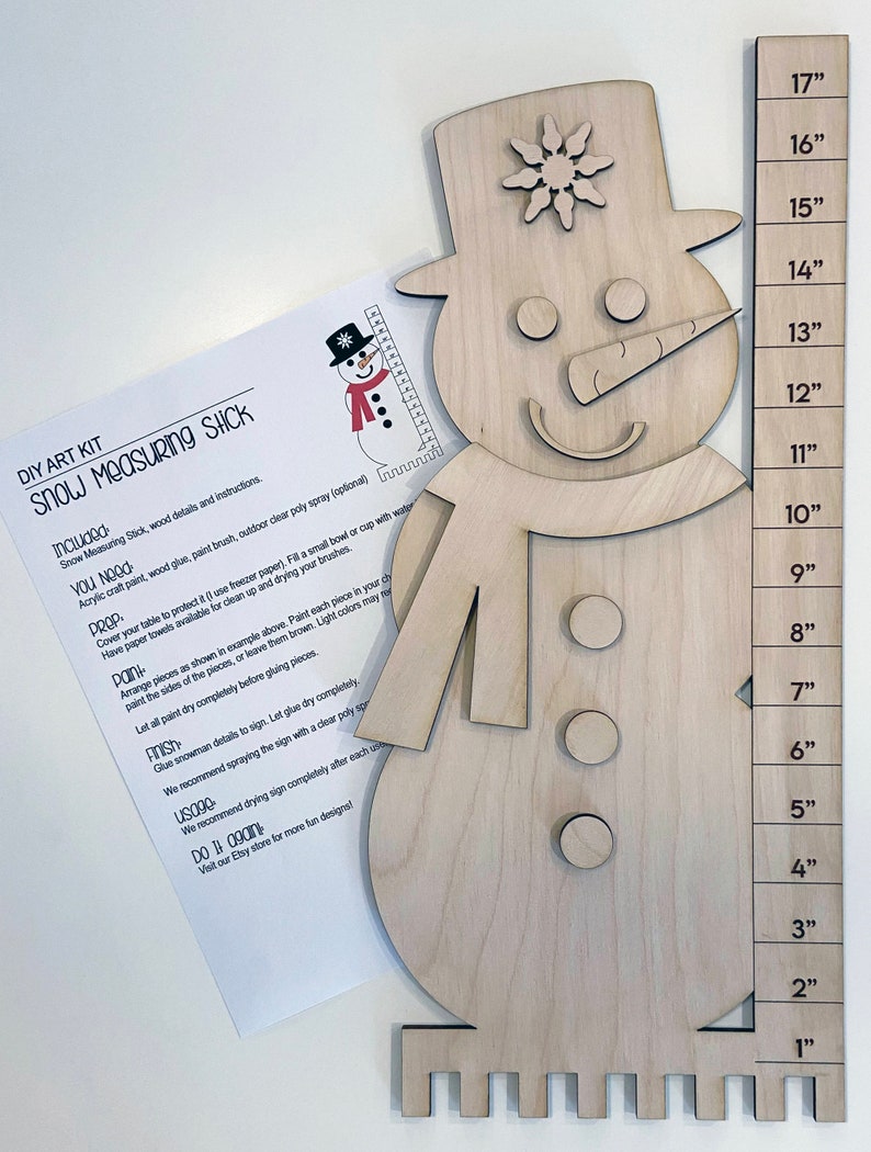 DIY Snowman Snow Measuring Paint Kit Let It Snow Snowman - Etsy