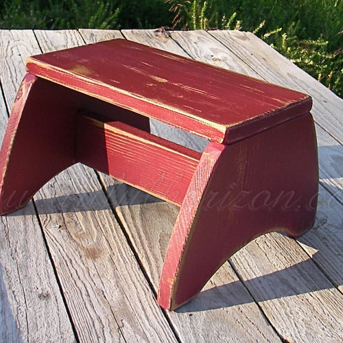 Footstool Primitive Folk Art Step Stool Farmhouse Decor Custom - Etsy
