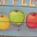 Apple Sign Primitive Folk Art Original Painting Farmhouse Kitchen Decor ...