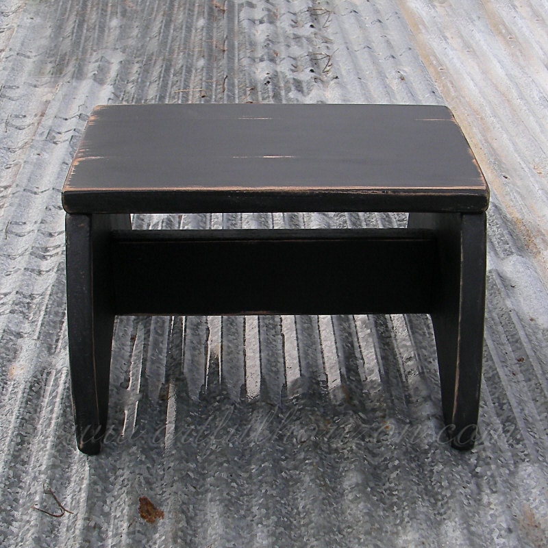 Footstool Primitive Folk Art Step Stool Farmhouse Decor Custom Finish ...