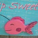 Pink Angler Fish Painting Sleep Sweet Sign Cute Fish Beach - Etsy