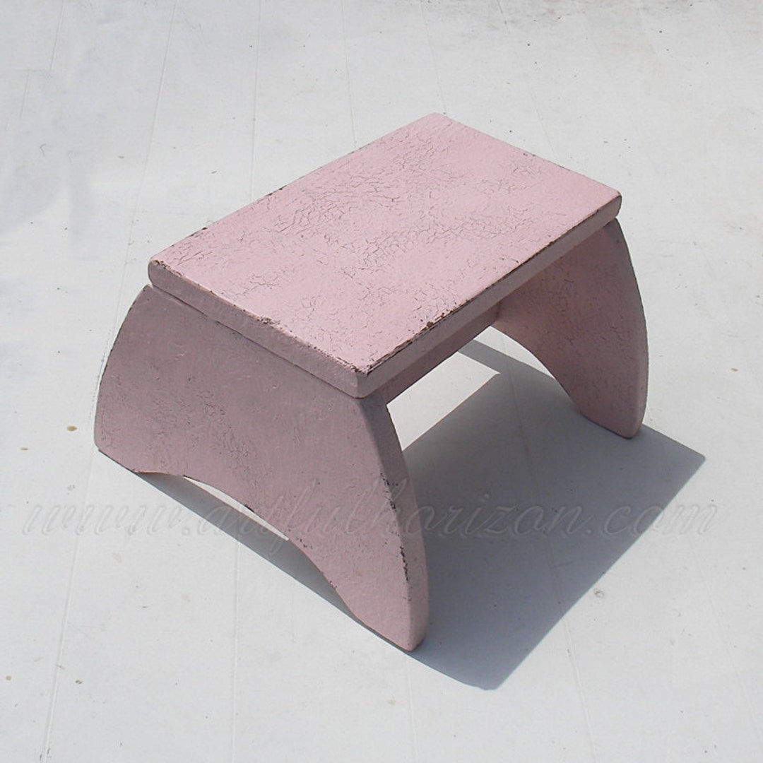 Footstool Primitive Folk Art Step Stool Cottage Chic Decor Custom ...
