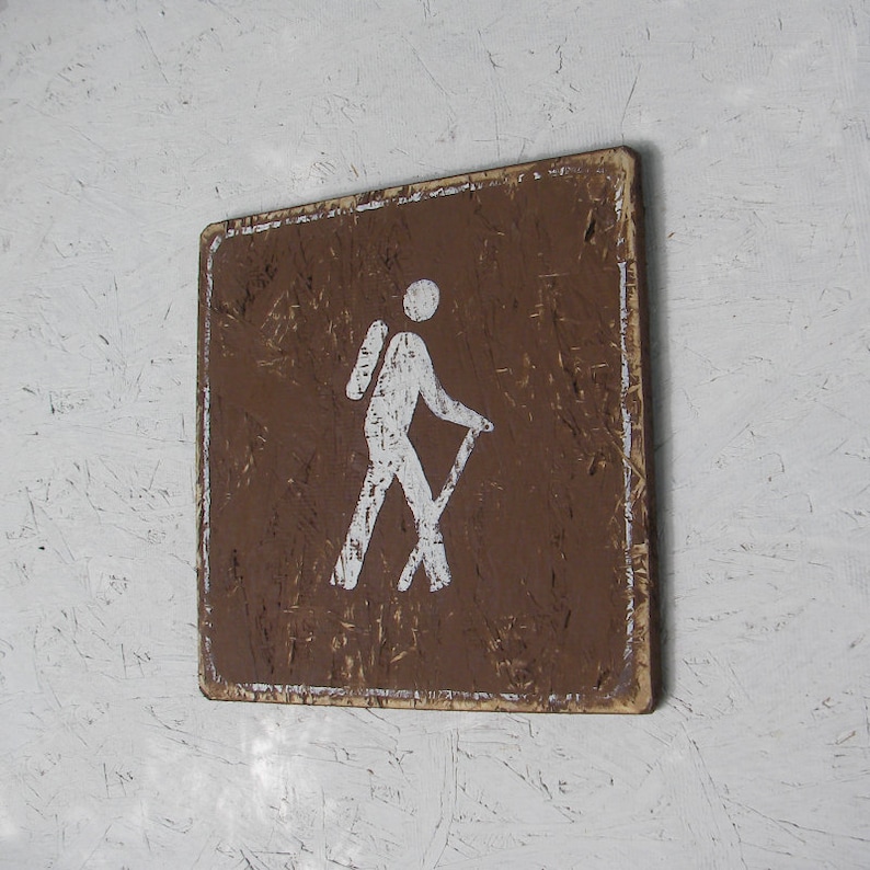 Park Hiking Trail Sign Rustic Decor Primitive Folk Art Reclaimed Wood ...