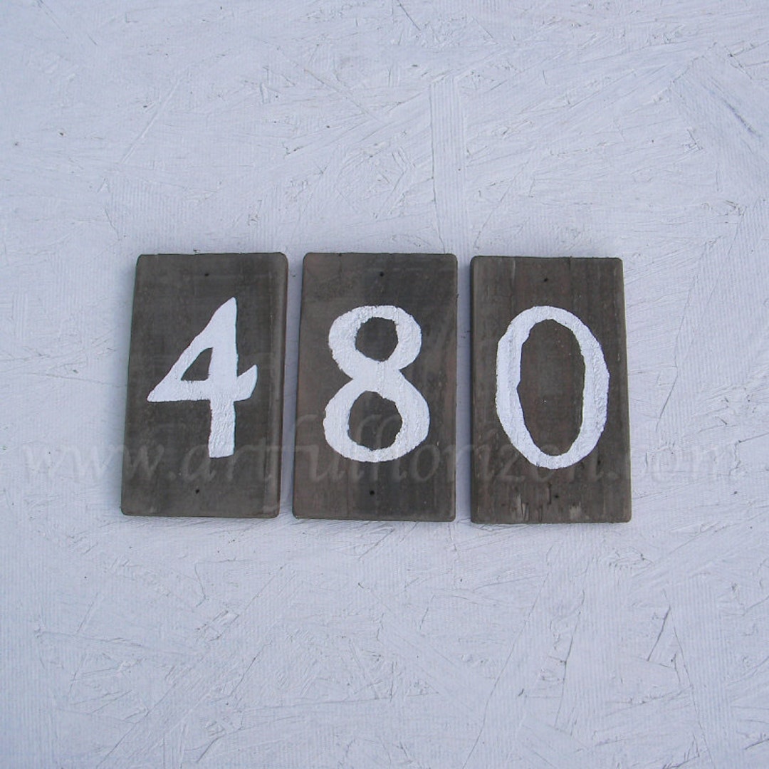 Barnwood Wood House Numbers Primitive Folk Art Numbers House Accessory ...