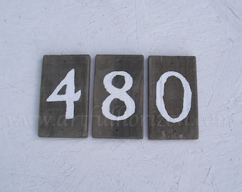 Barnwood Wood House Numbers Primitive Folk Art Numbers House Accessory ...