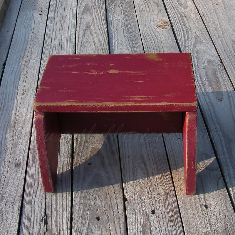 Footstool Primitive Folk Art Step Stool Farmhouse Decor Custom | Etsy