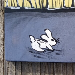Native American Wolf and Rabbit at Sunset Painting on Reclaimed Wood - Etsy