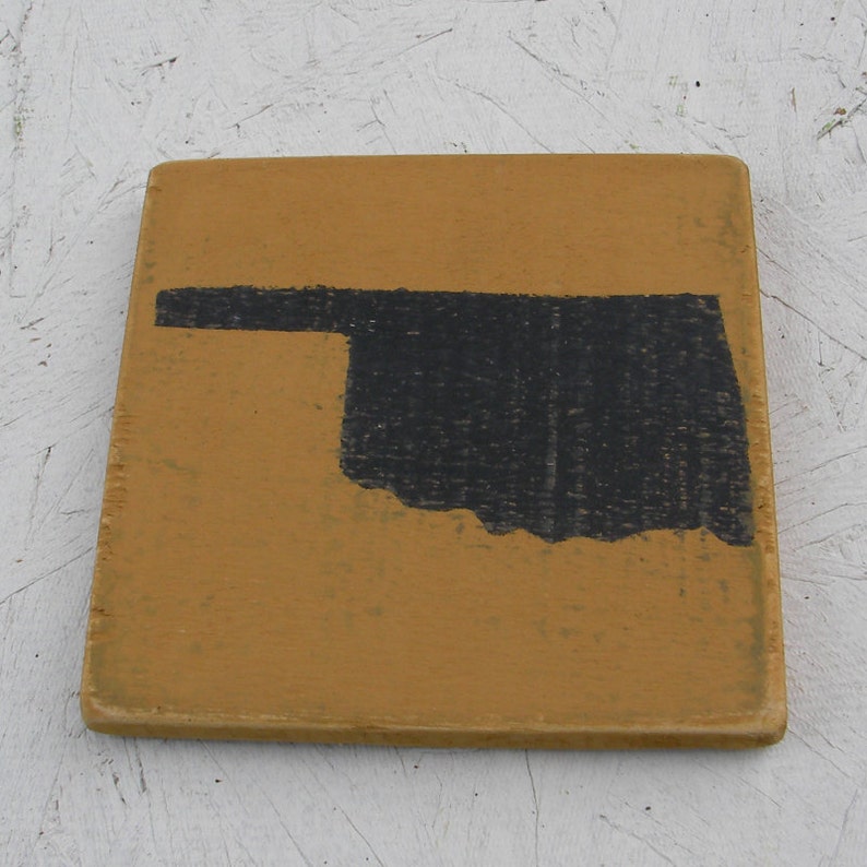 Oklahoma Wood Sign State Shape Rustic Decor Primitive Folk Art - Etsy