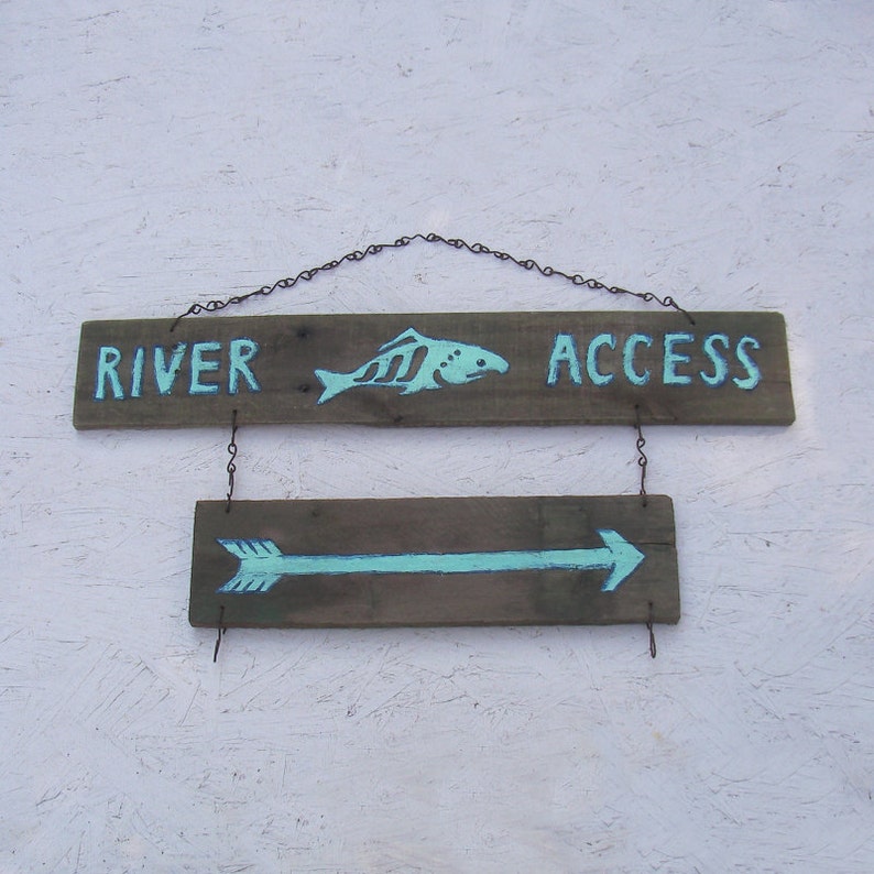 River Access Sign Flip Arrow Sign Native American Fish - Etsy
