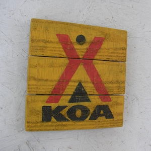 KOA Camping Sign Rustic Decor Primitive Folk Art Customize Reclaimed ...