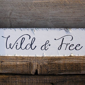 Wood Arrow Wild and Free Sign Primitive Folk Art Pink and White Junk ...