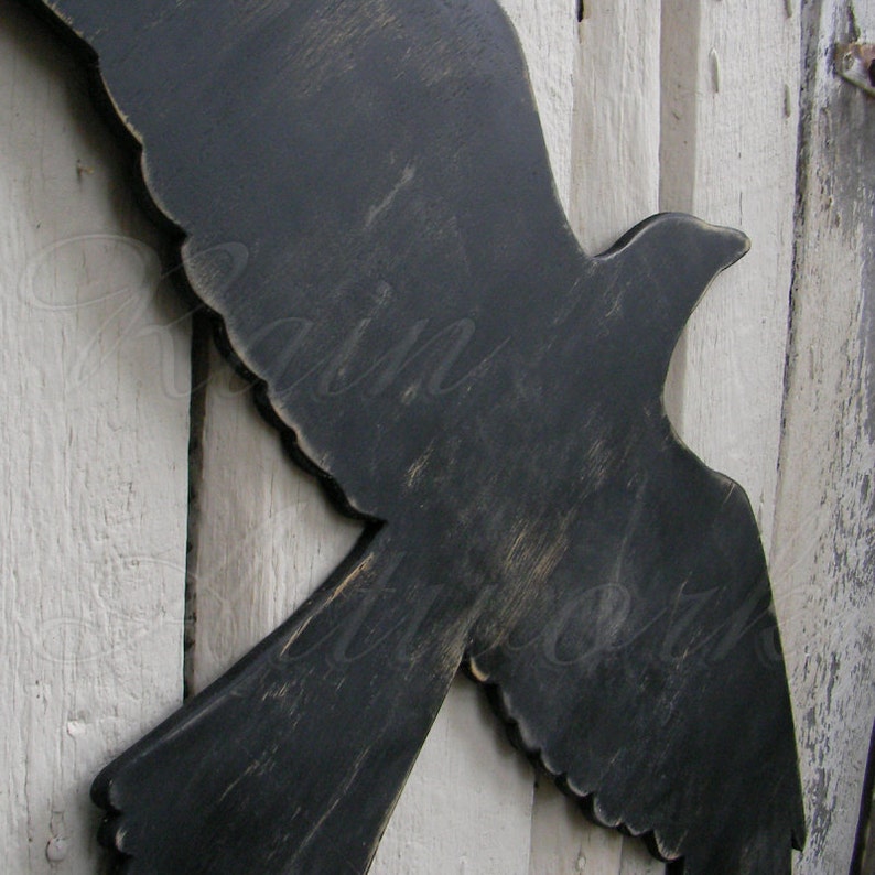 Crow Raven Wood Cutout Folk Art Native American Primitive Wood Home ...