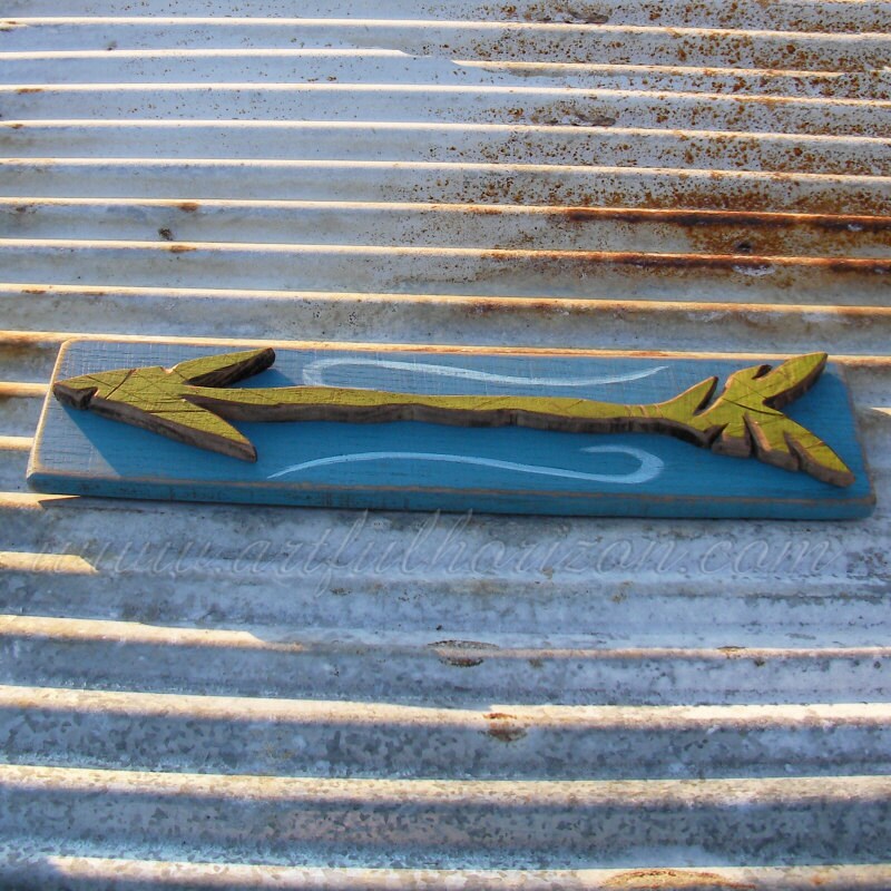 Green Arrow Sign Turquoise Wood Arrow Painting 3D Arrow Cutout | Etsy