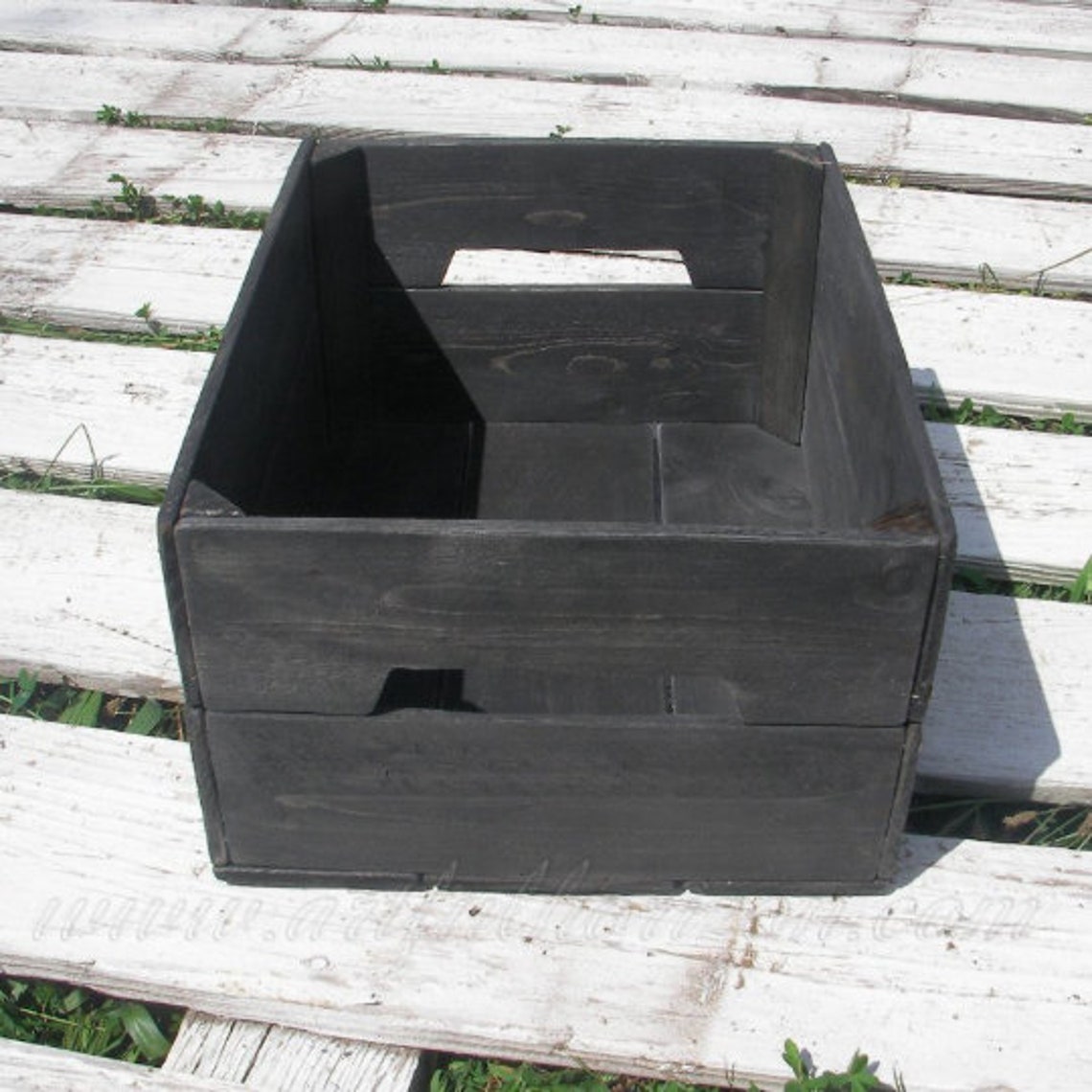 Black Wood Crate Urban Loft Decor Modern Industrial Storage - Etsy
