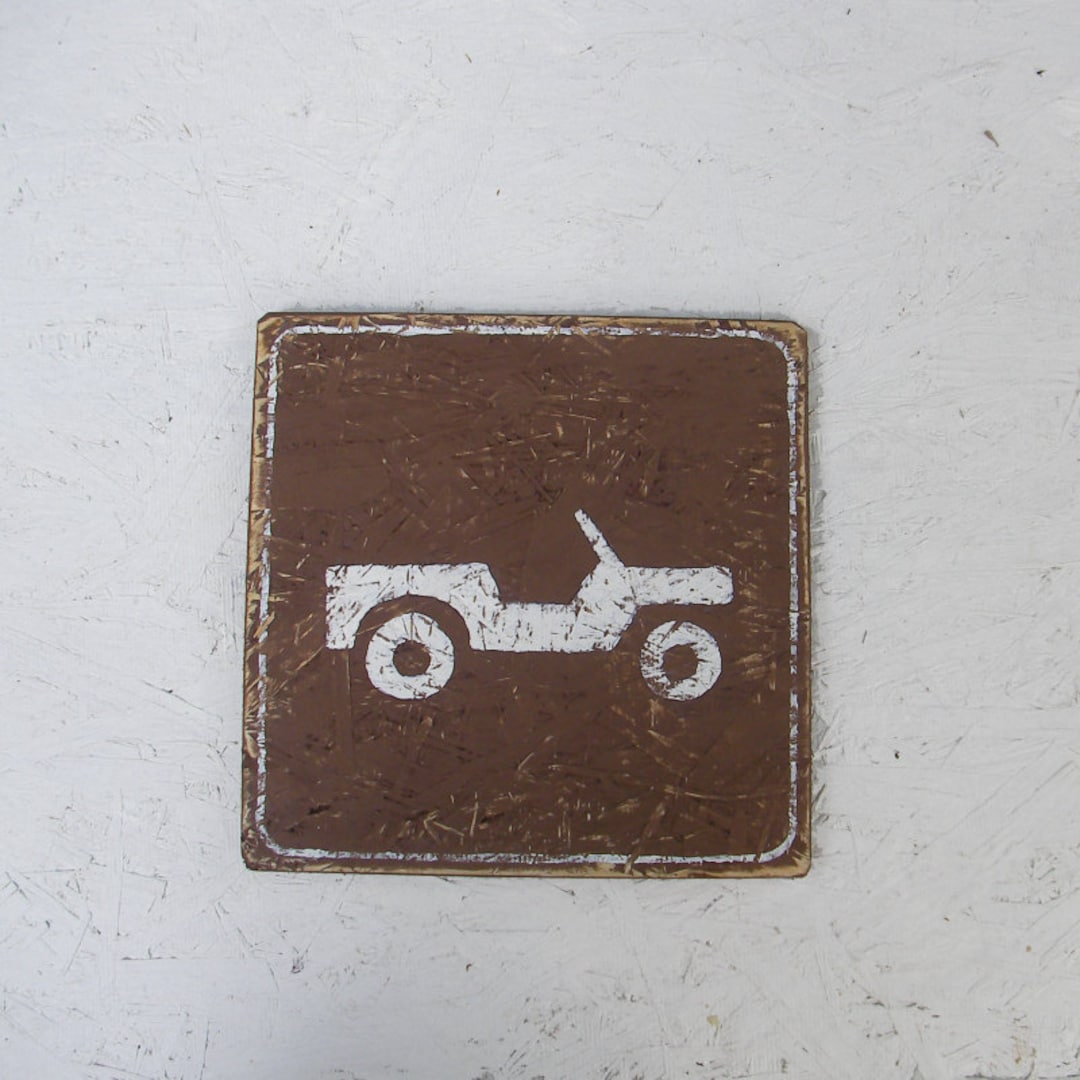 Park off Road Sign Jeep 4x4 Rustic Decor Primitive Folk Art Reclaimed ...