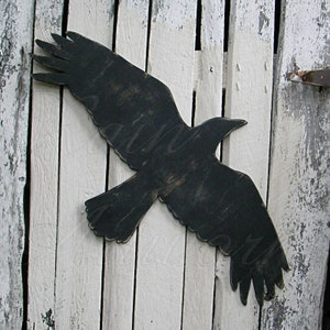 Crow Raven Wood Cutout Folk Art Native American Primitive Wood Home ...
