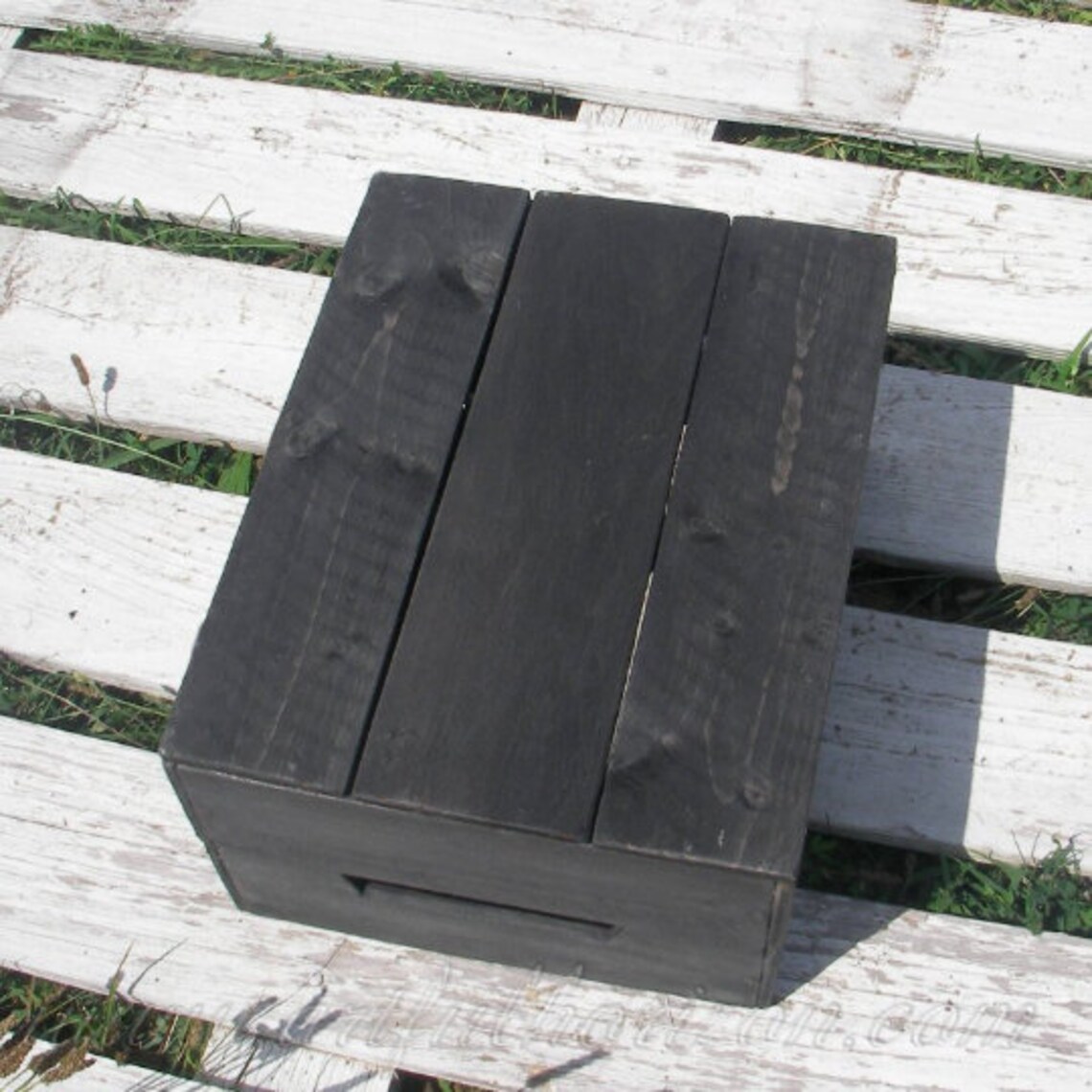 Black Wood Crate Urban Loft Decor Modern Industrial Storage - Etsy