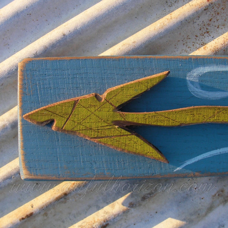 Green Arrow Sign Turquoise Wood Arrow Painting 3D Arrow Cutout - Etsy